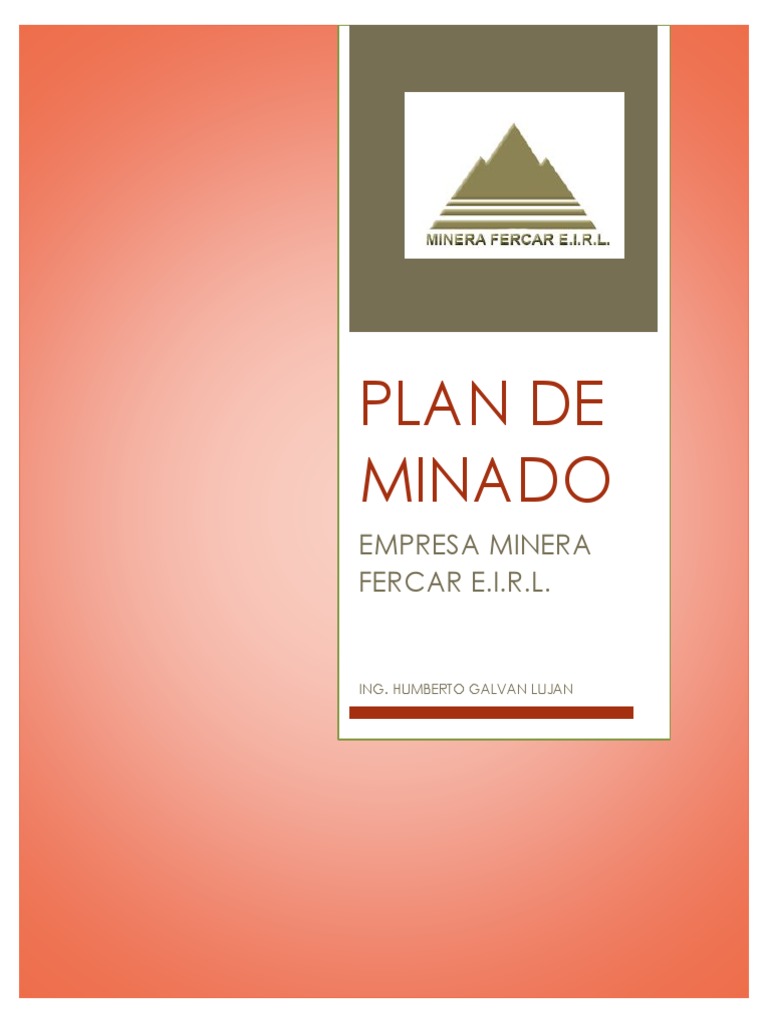 PLAN DE MINADO Ult | Minería | Precipitación