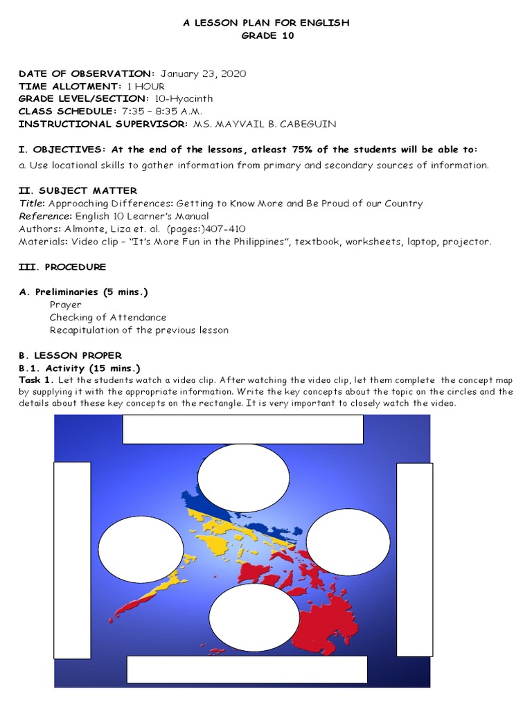 Grade 10 English Lesson Plan | PDF | Lesson Plan | Cognition