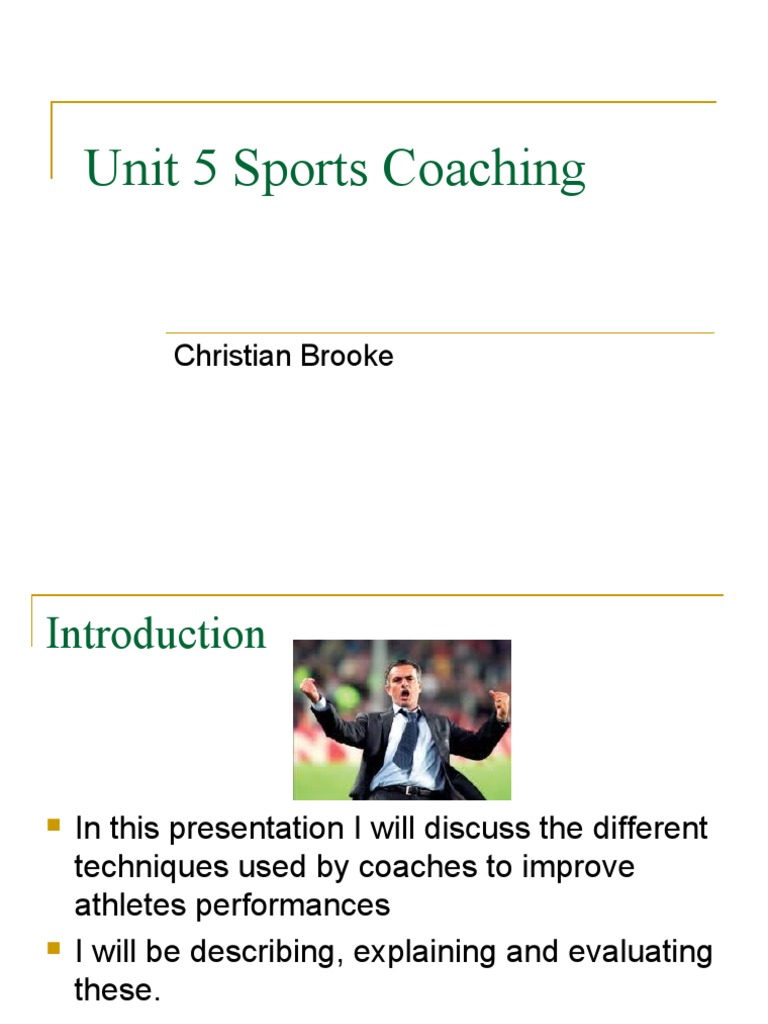 Unit 5 Sports Coaching | PDF | Goal | Goal Setting