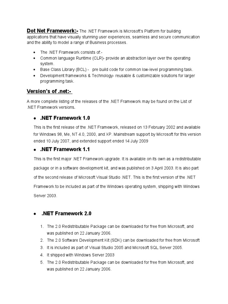 Dot Net Framework PDF Component Object Model Microsoft Windows