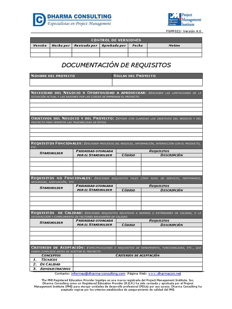 Formato de Documentacion de Requisitos | PDF | Negocios