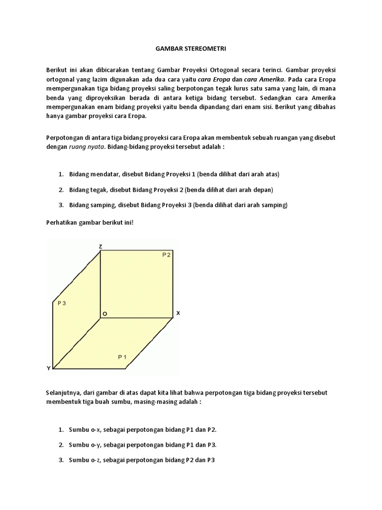 Gambar Proyeksi Stereometri Ortogonal | PDF | Metode & Bahan Ajar