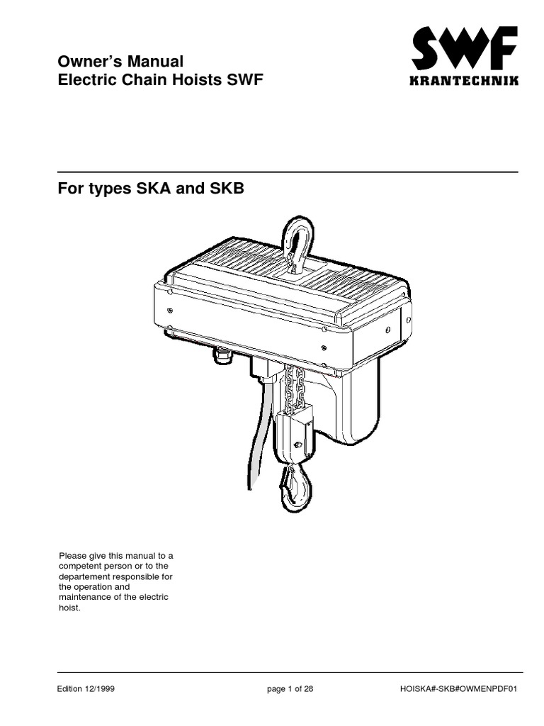 Crane SWF 5 Ton Manual Book PDF | PDF | Transmission (Mechanics) | Mass ...