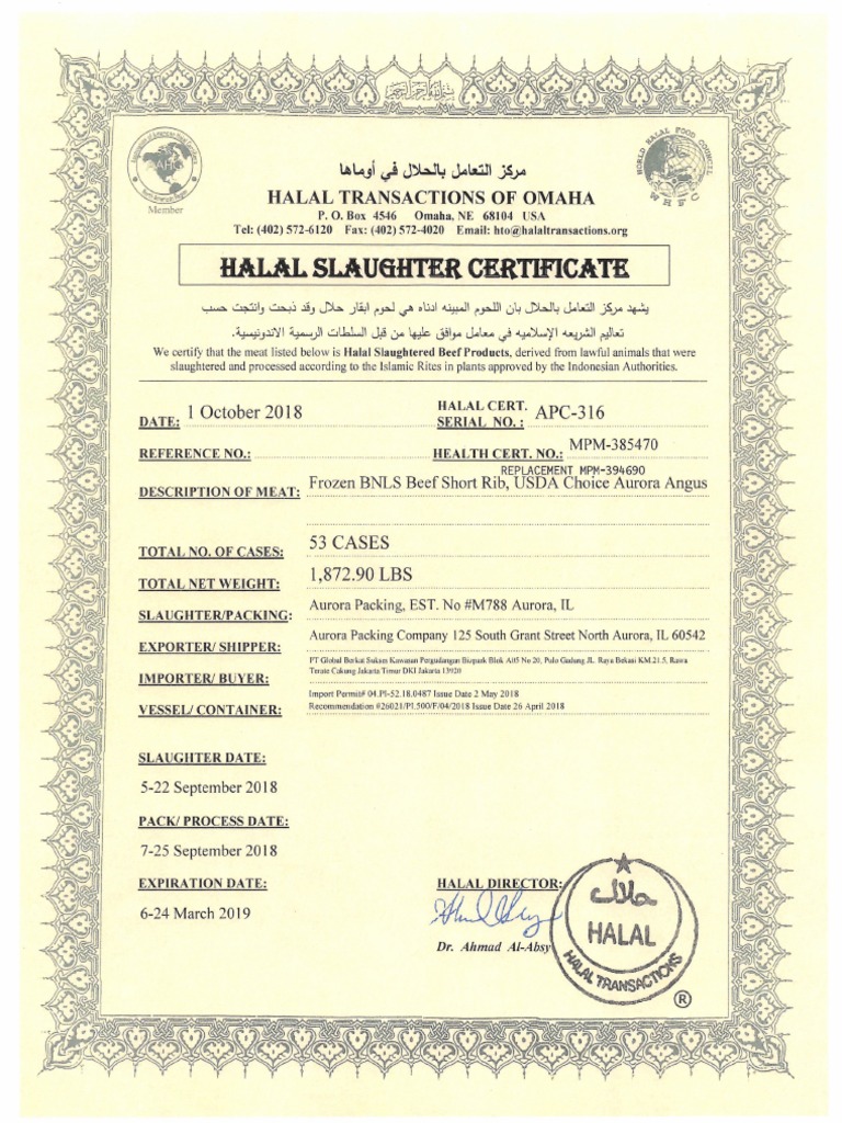 Halal Certificates | PDF