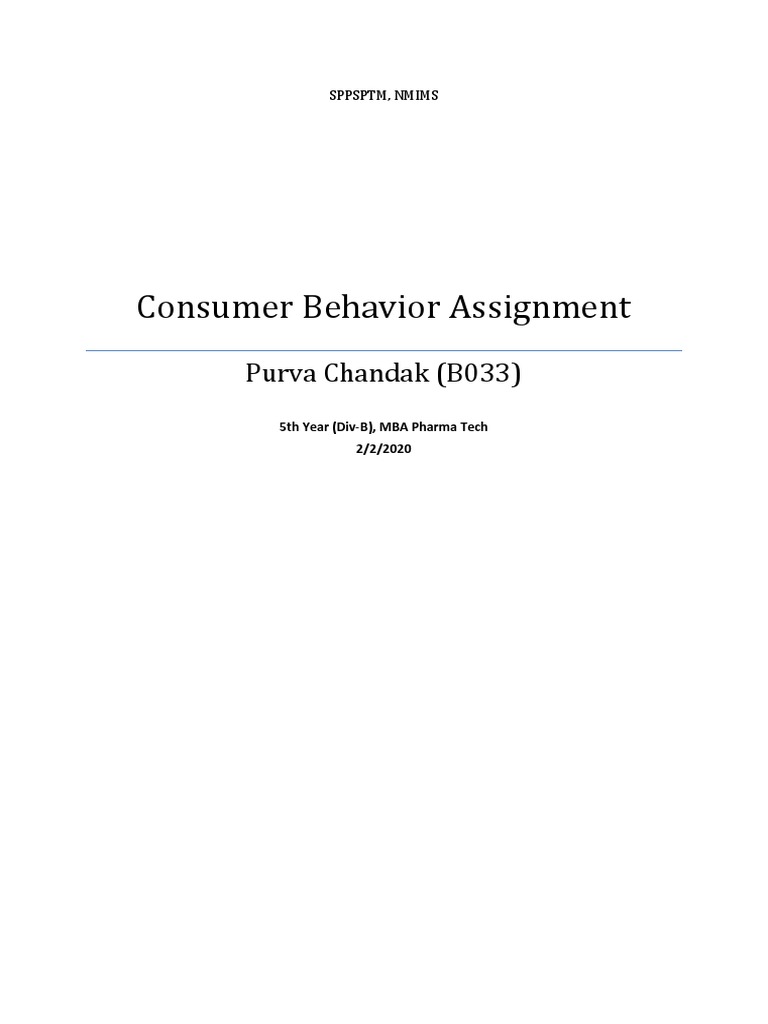 Consumer Behavior Insights on Pharma and Tech Purchases | PDF ...