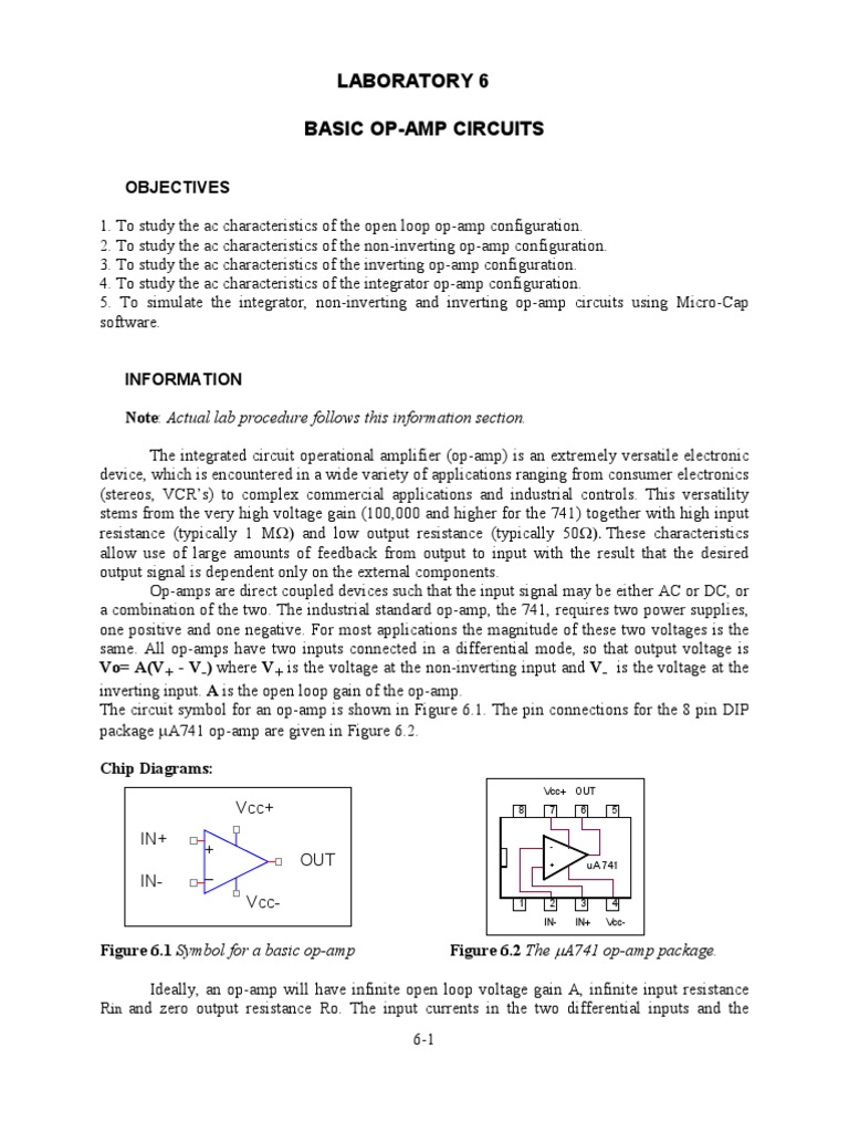 Laboratory 6 Basic Op Amp Circuits | PDF | Operational Amplifier ...