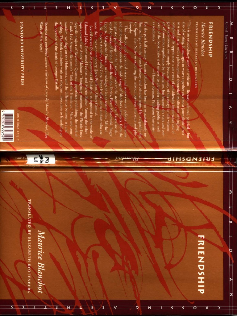 (Meridian - Crossing Aesthetics) Maurice Blanchot, Elizabeth Rottenberg ...