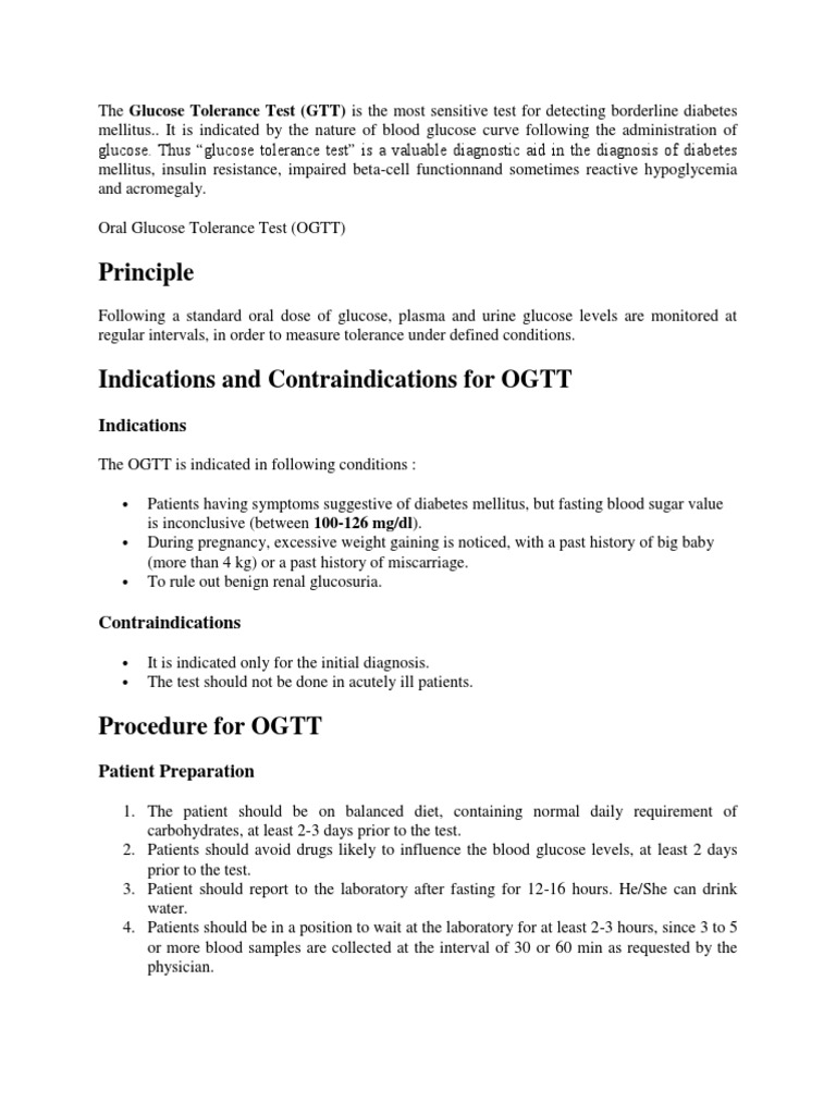 Ogtt (ORAL GLUCOSE TOLERANCE TEST) | PDF | Prediabetes | Endocrinology