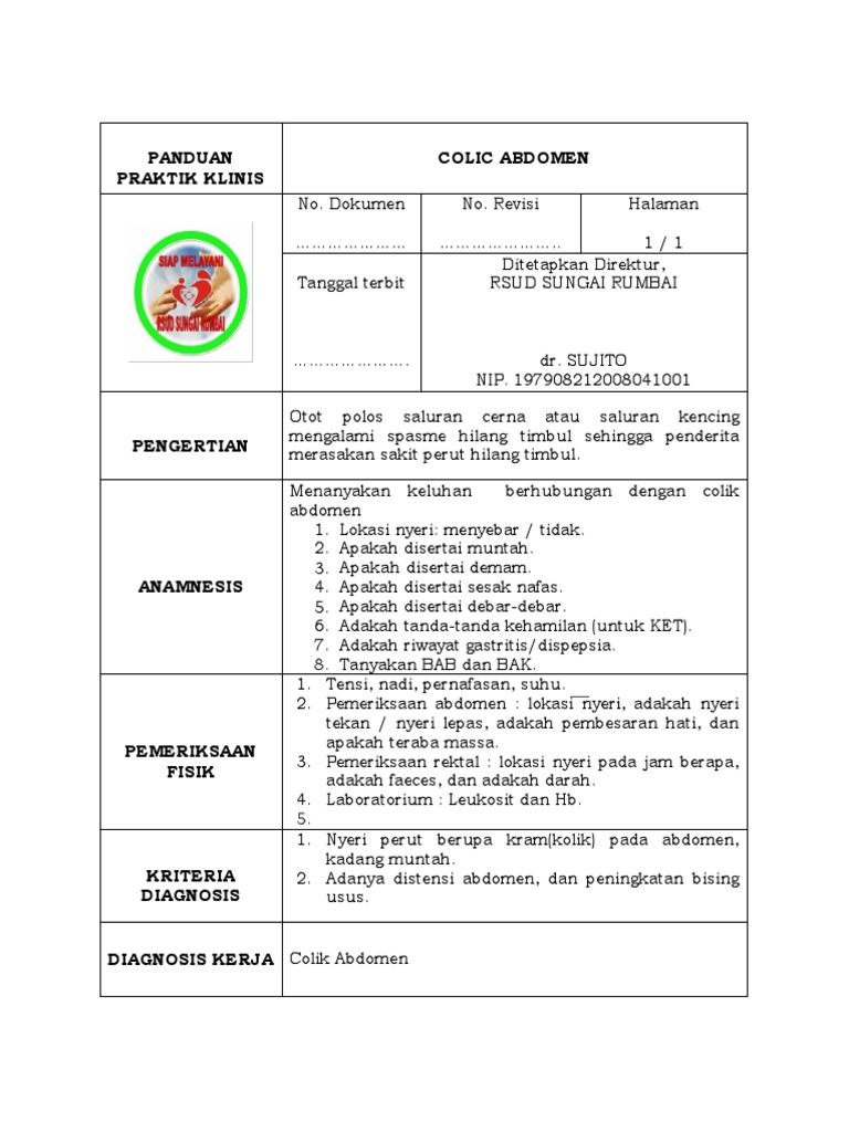 PPK Colic Abdomen | PDF