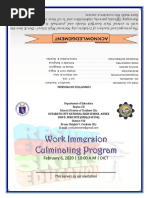 Work Immersion Program Culmination | PDF