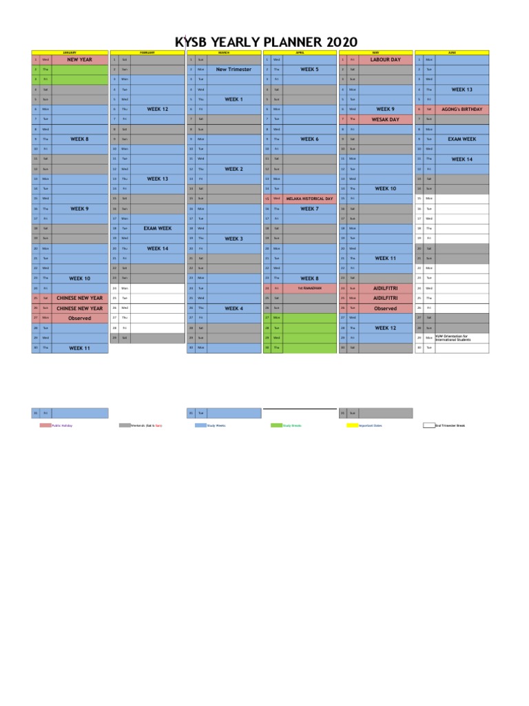 Academic Calendar KYSBS 2020 | PDF | Schools | Public Holiday