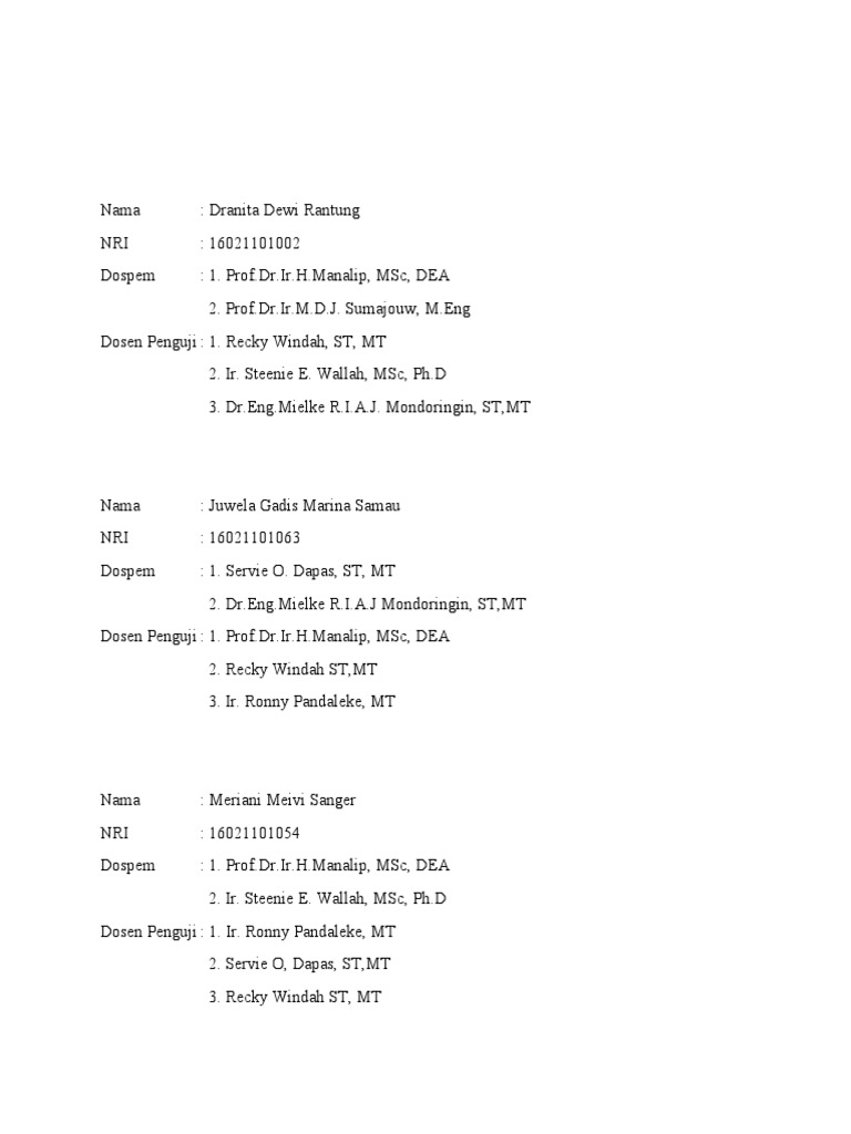 Nama Dospem Dan Penguji PDF | PDF