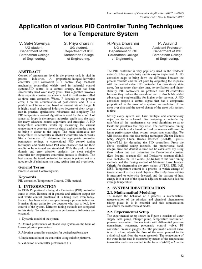 PID TUNING TECHNIQUES COMPARED | PDF | Control Theory | Analysis