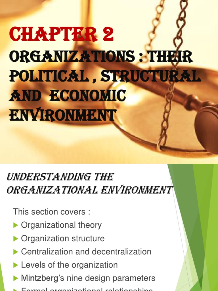 OrganizationS: Their Political, Structural and Economic Environment ...