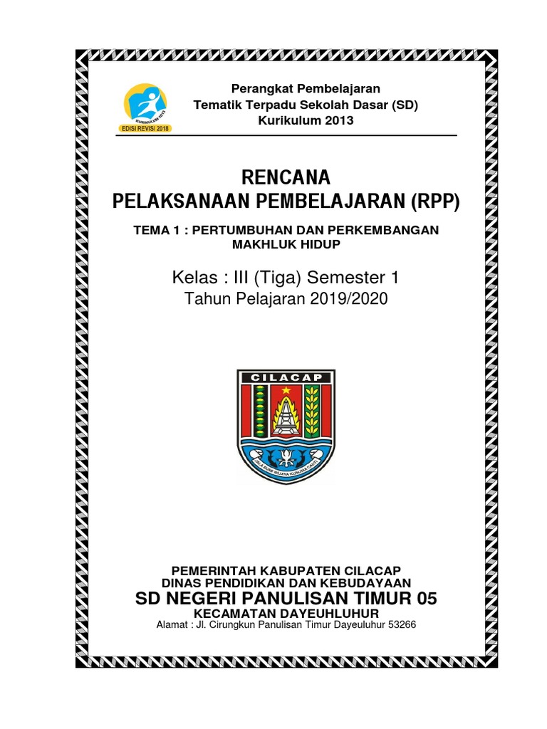 Cover RPP Kelas 3 | PDF