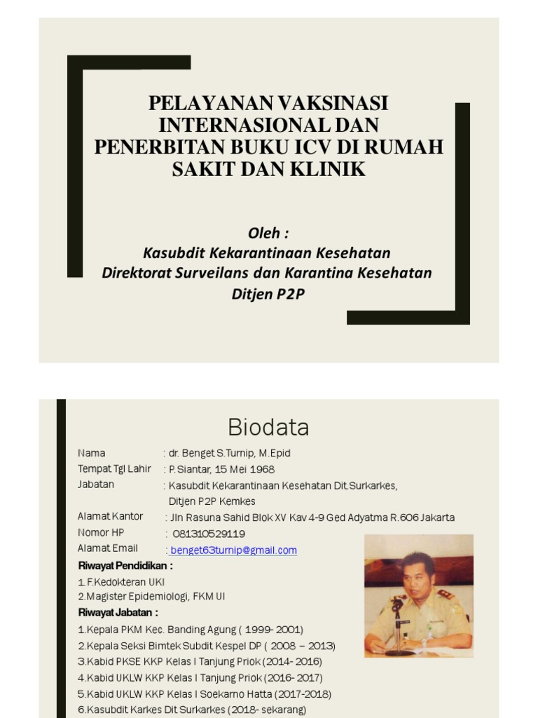 Pelayanan Vaksinasi Internasional Dan Buku ICV 1 Dr. Benget | PDF ...