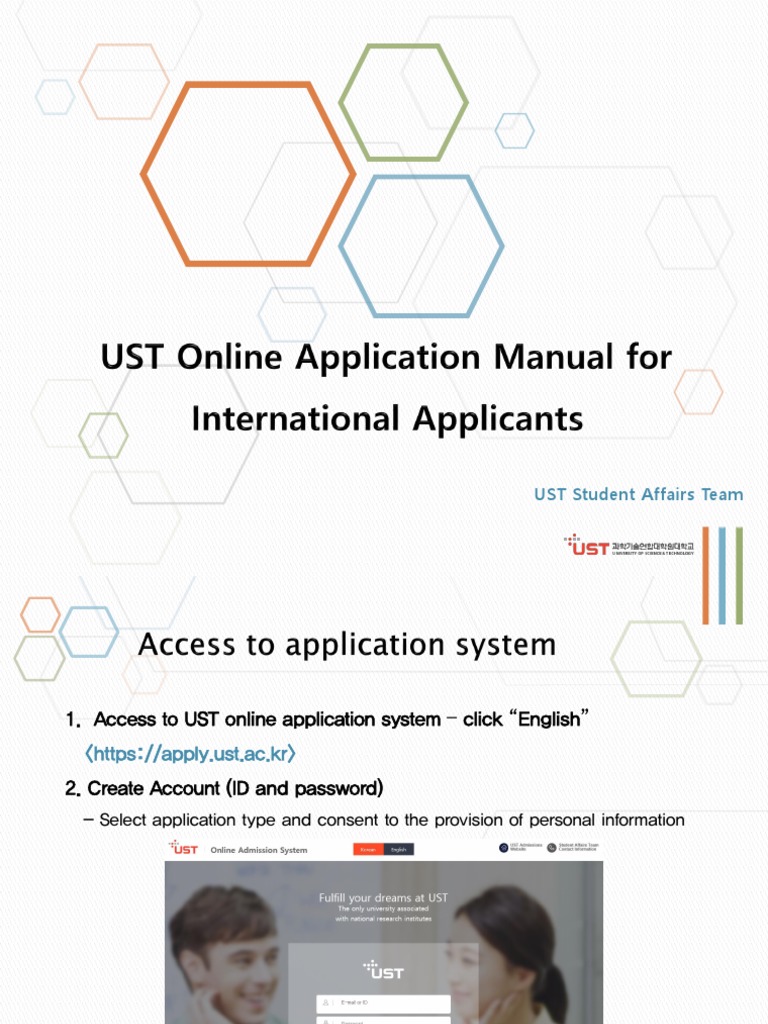 UST Online Application Manual For International Applicants | PDF ...