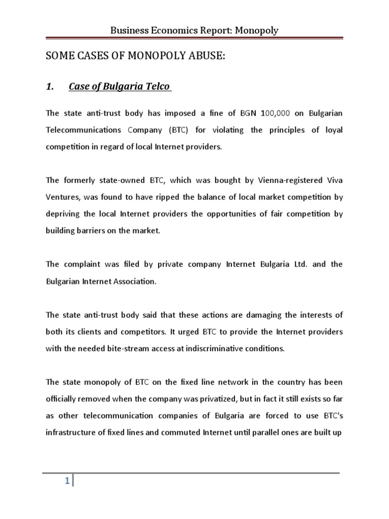 Cases of Monopoly Abuse | PDF | Intel | Microsoft