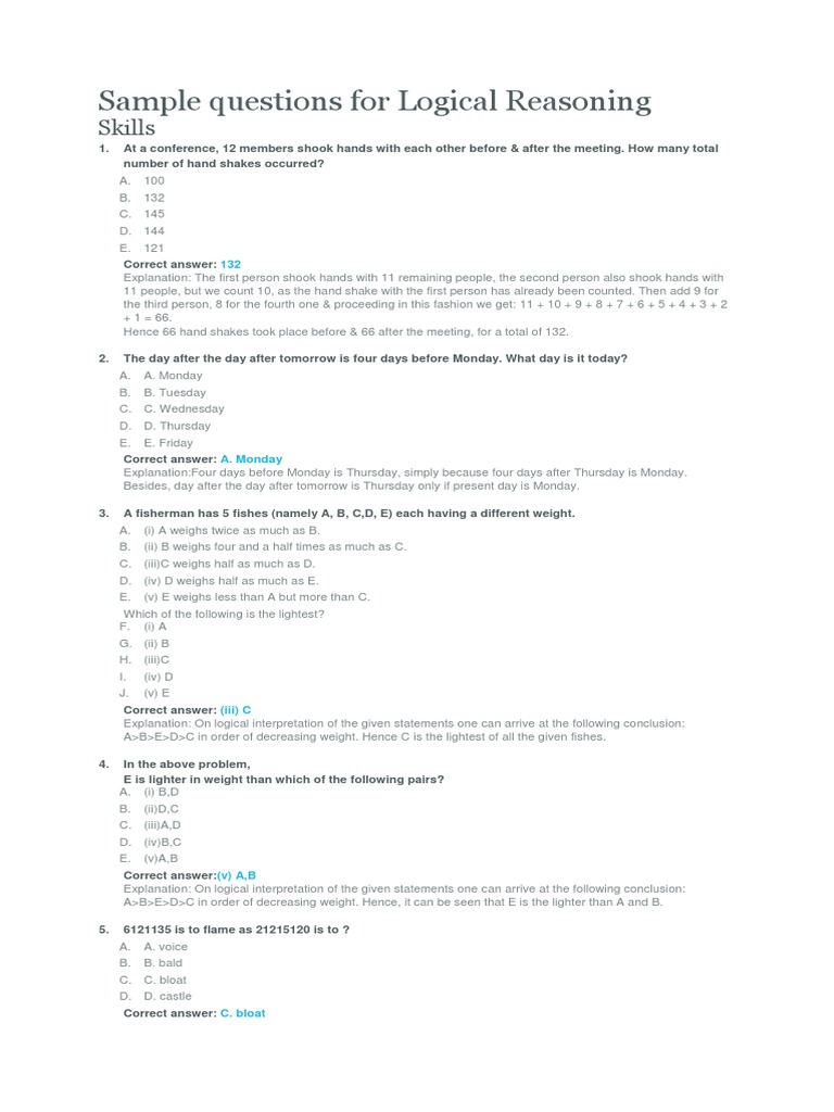 Neuro IQ Test Sample Questions | PDF