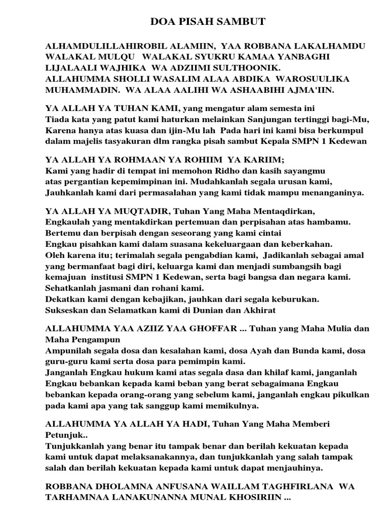 Doa Pisah Sambut | PDF