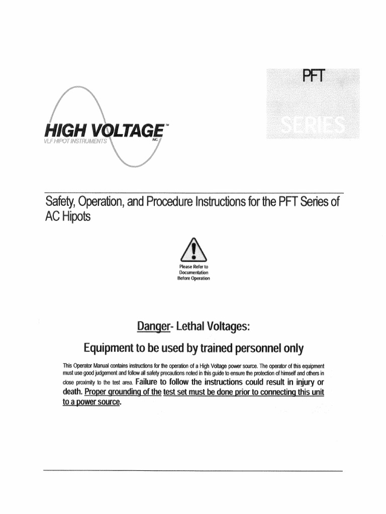 PFT Series - Manual - 2009 | PDF