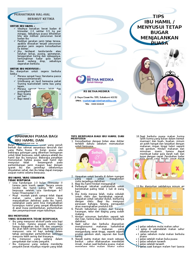 Leaflet Tips Ibu Hamil Menyusui Berpuasa | PDF