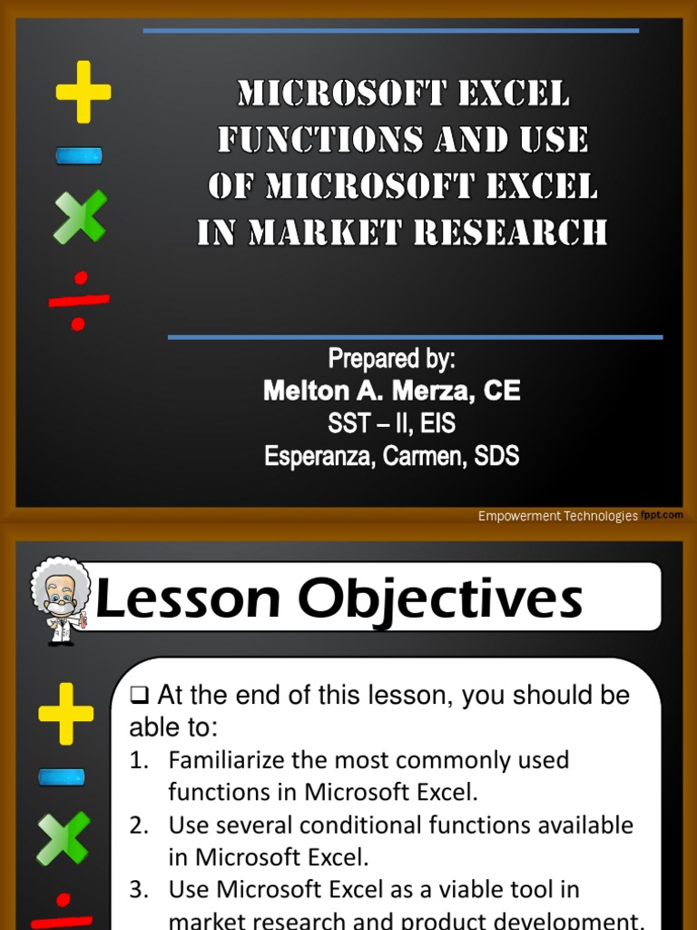 Excel Functions for Market Research | PDF