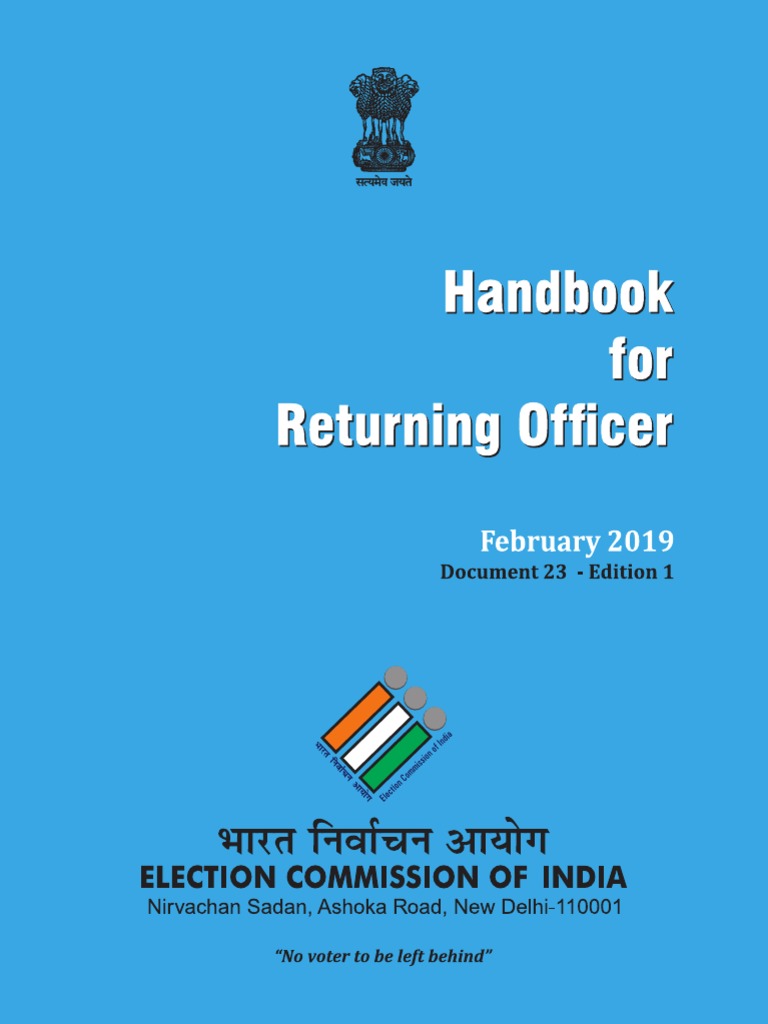 Hand Book For Returning Officer Document 23 - Edition - 1 PDF | PDF | Law