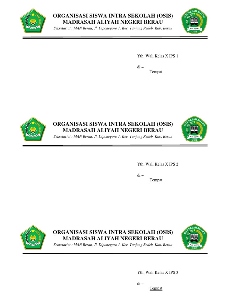 Kop Surat Osis | PDF