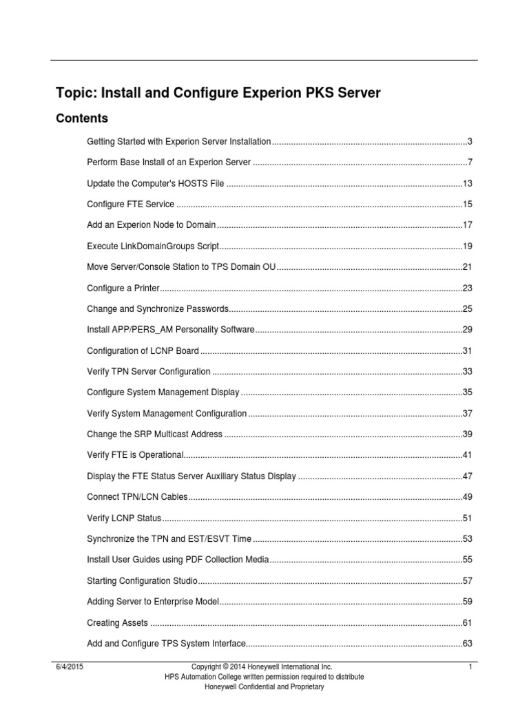 08 - 1002 - I - 2 Install and Configure Experion PKS Server | PDF | Games & Activities