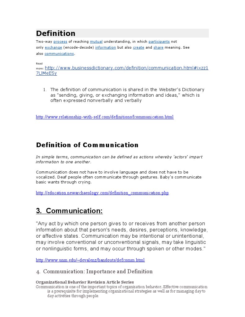 Understanding Communication Definitions | PDF