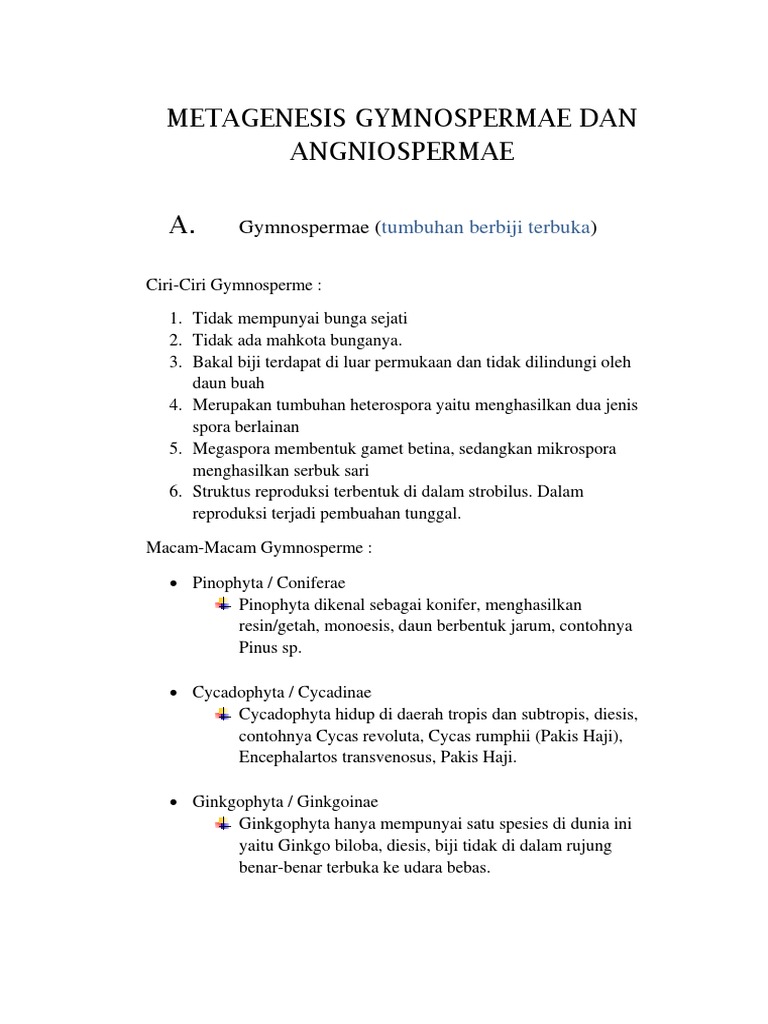 Metagenesis Gymnospermae Dan Angniospermae | PDF | Kesehatan Holistik