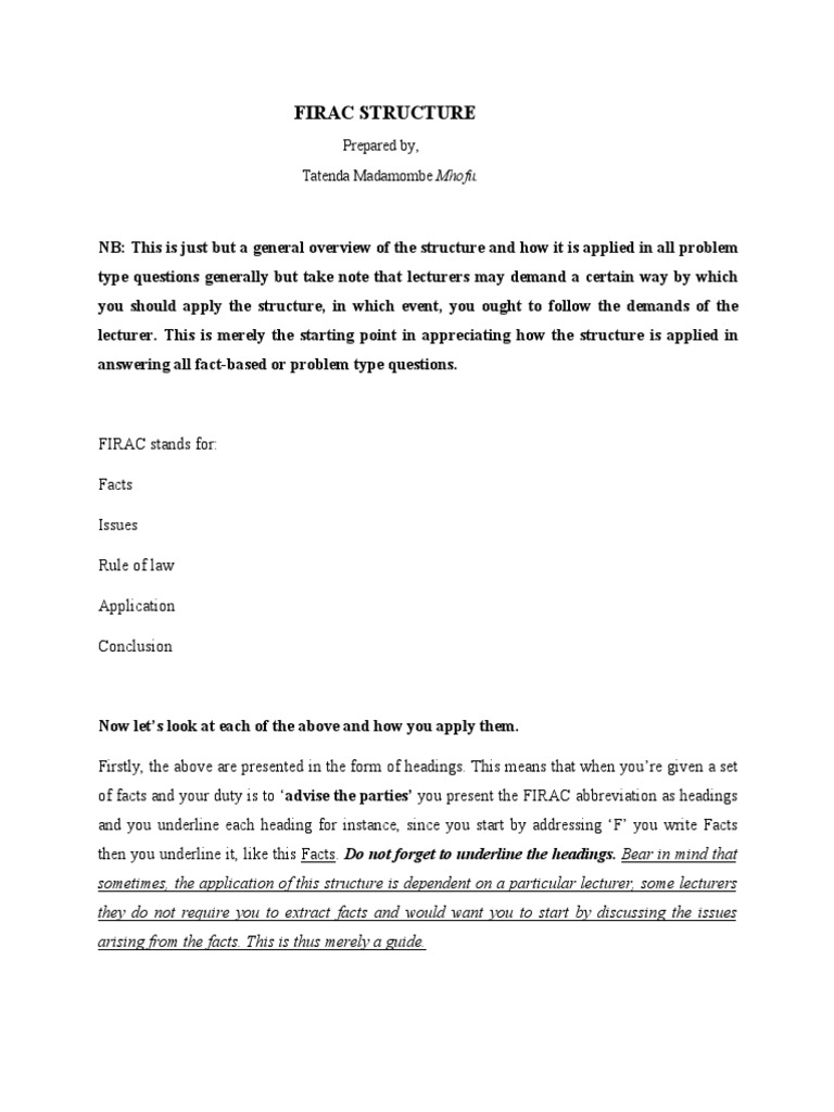 FIRAC STRUCTURE by MHOFU | PDF
