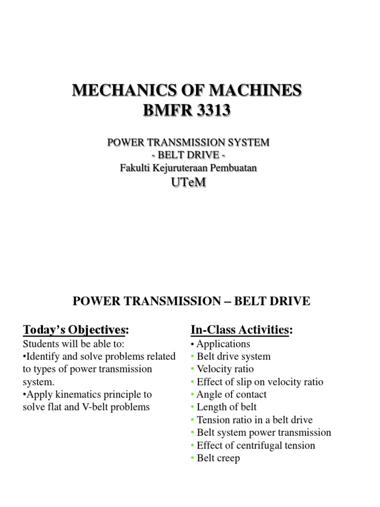 01 Belt Drive | PDF