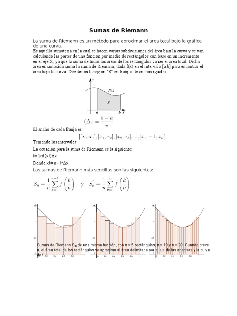Sumas de Riemann | PDF | Integral | Curva