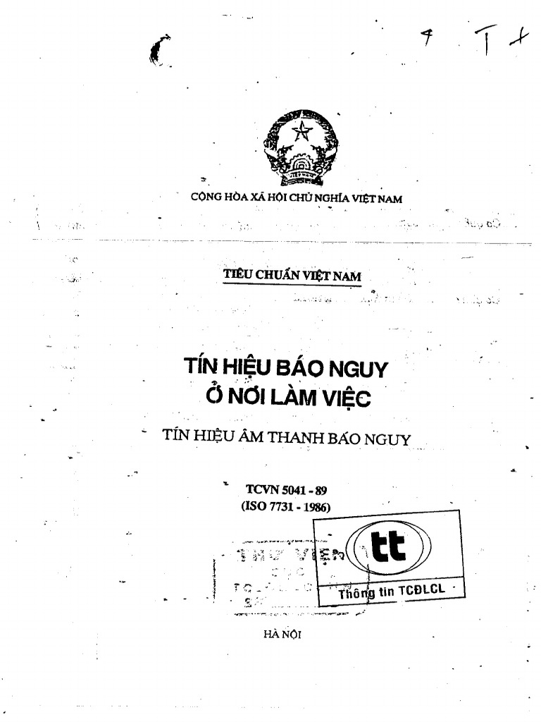 TCVN 5041-1989 - ISO 7731 Danger Signals For Work Places - Auditory ...