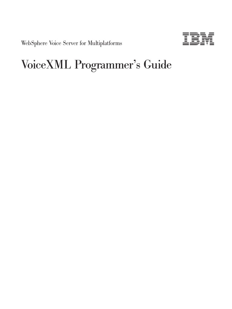 Voicexml Programmer'S Guide: Websphere Voice Server For Multiplatforms | PDF | Java Server Pages ...