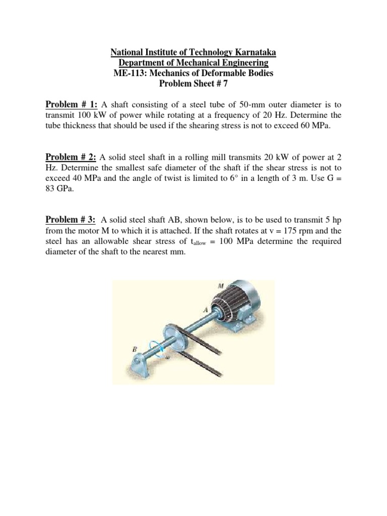Mechanical Engineering Problems | PDF