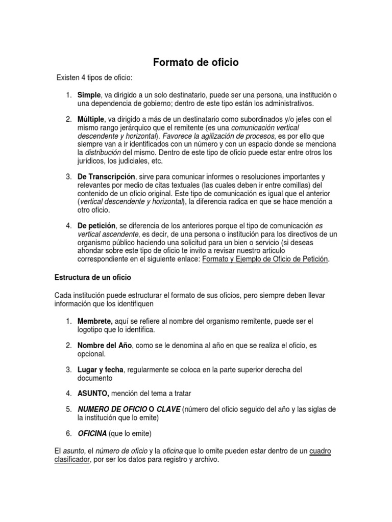 Formato de Oficio | PDF