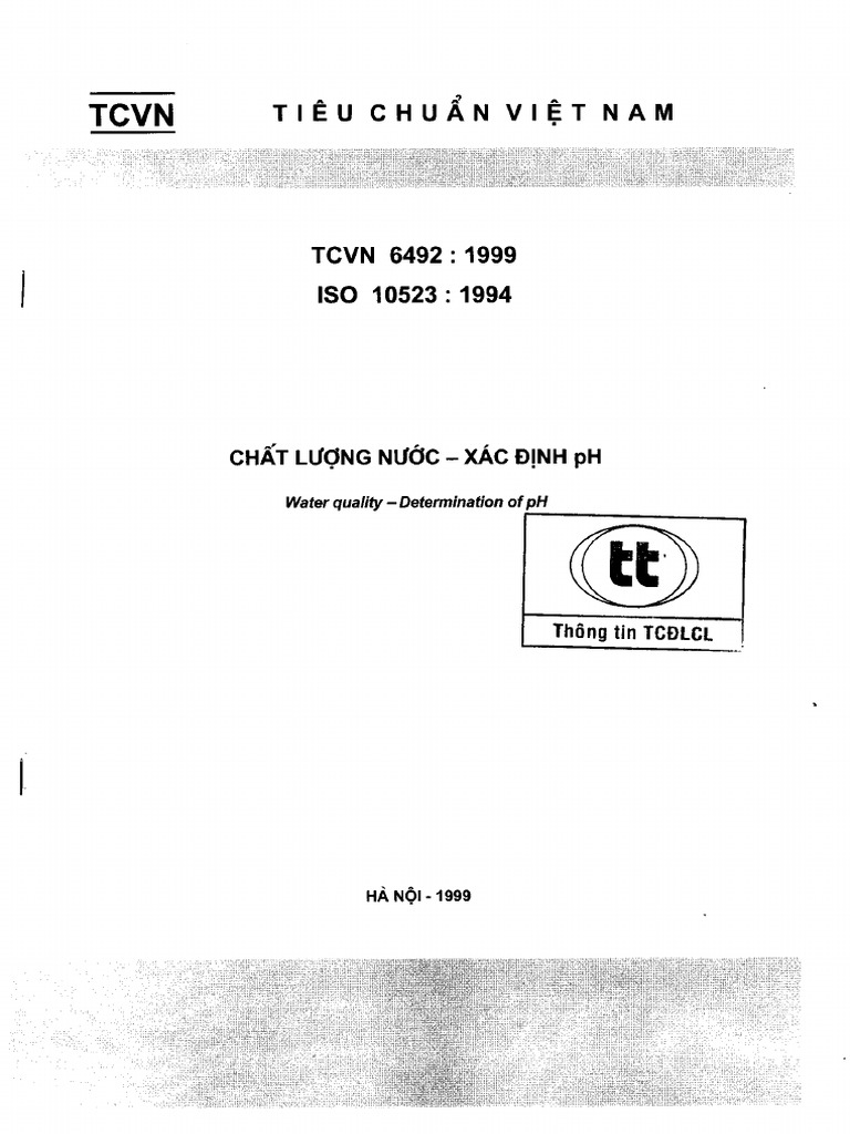 TCVN 6492-1999 - ISO 10523 Water Quality - Determination of PH | PDF
