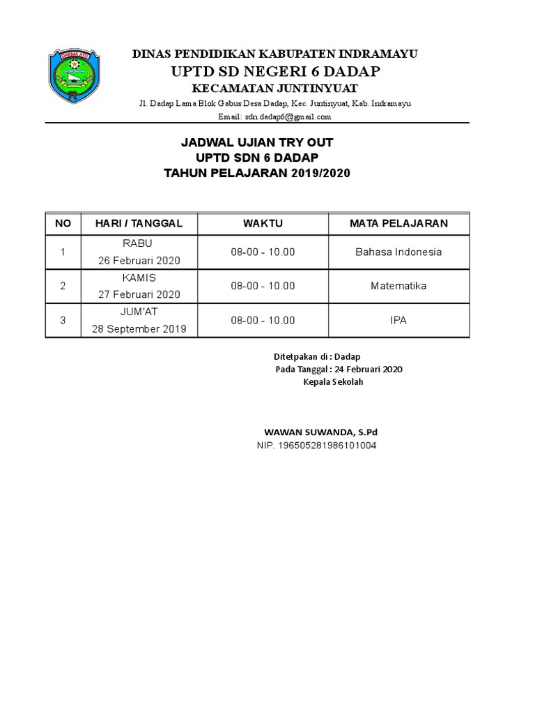 Jadwal Try Out | PDF