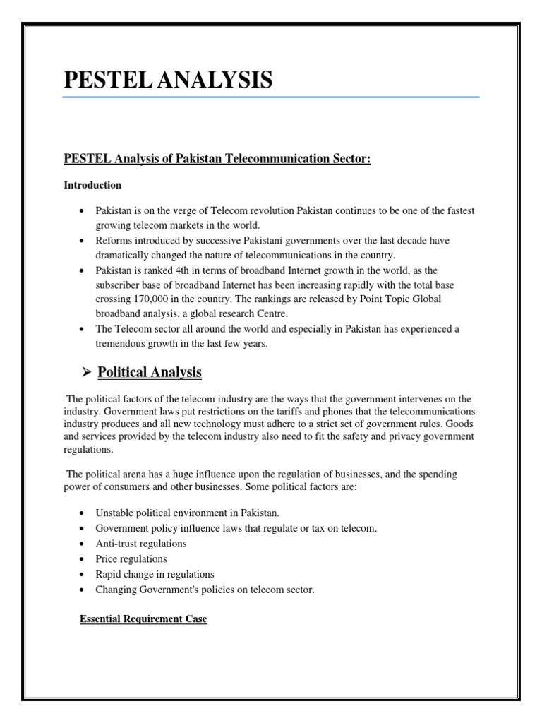 PTCL Pestel Analysis | PDF | Business