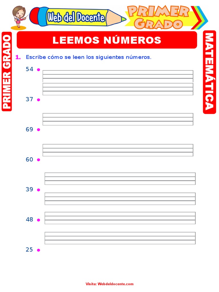 Actividades de lectura y escritura de números | PDF