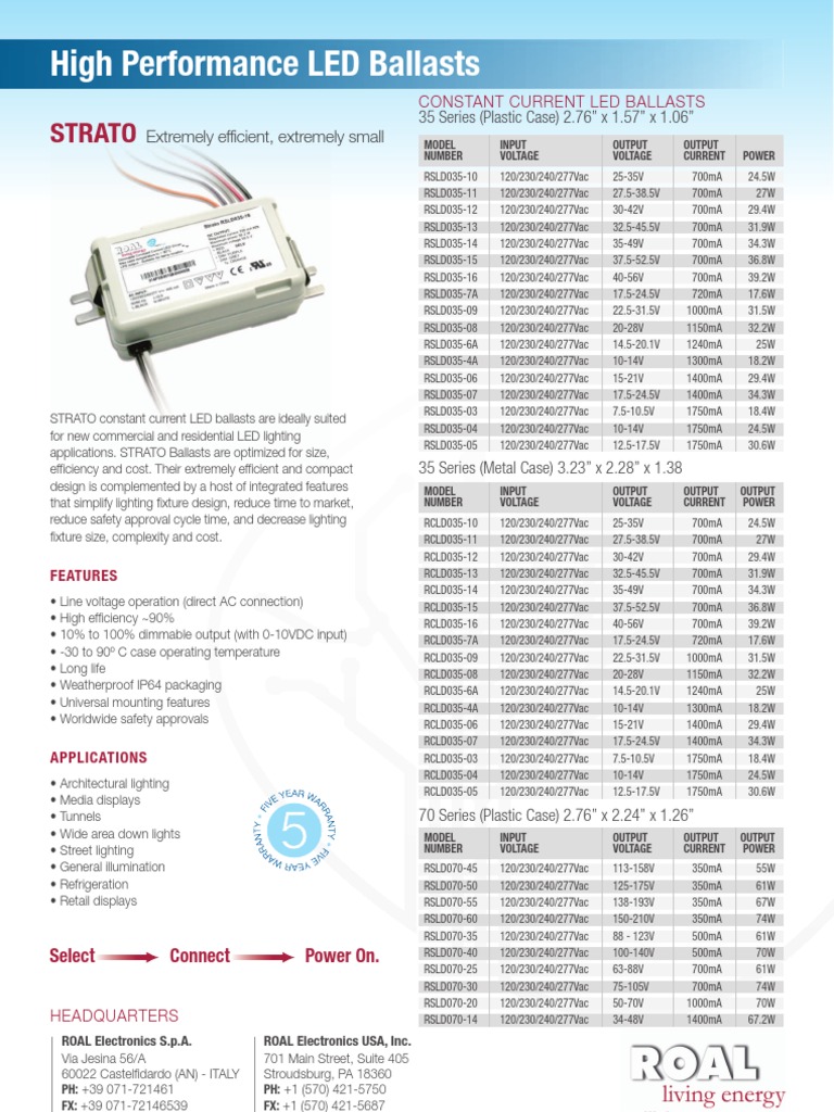 STRATO LED Ballasts Overview | PDF | Lighting | Electrical Engineering