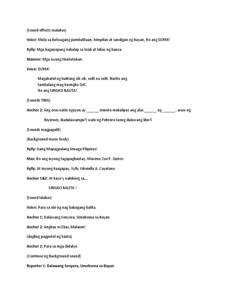 Filipino Radio Broadcasting Script-1 | PDF