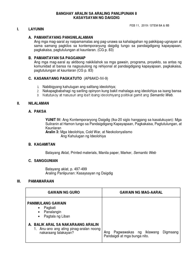 Lesson 7 Ideolohiya | PDF