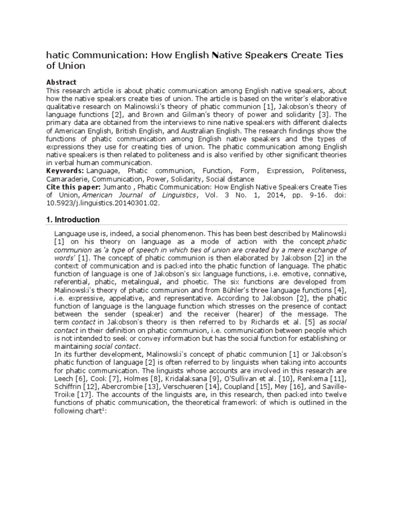 Phatic Communication | PDF