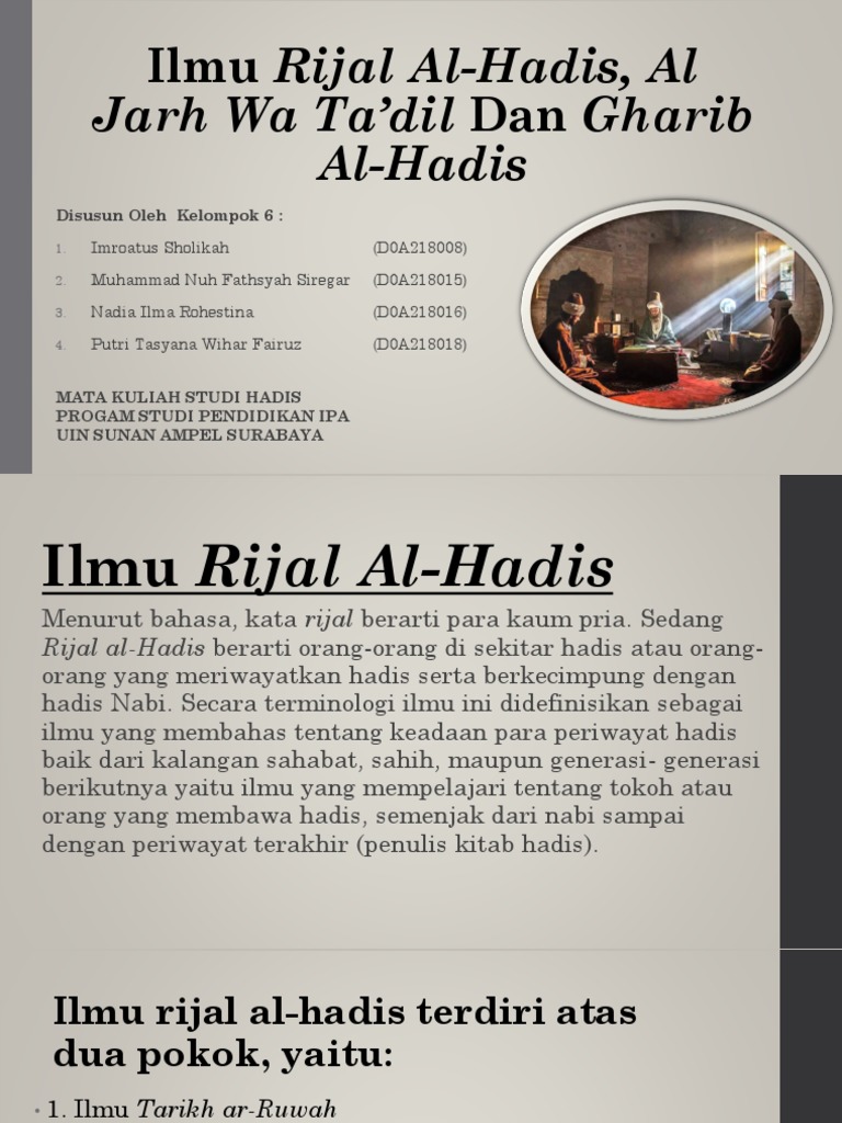 Ilmu Rijal Al-Hadis, Al Jarh Wa Ta'dil | PDF