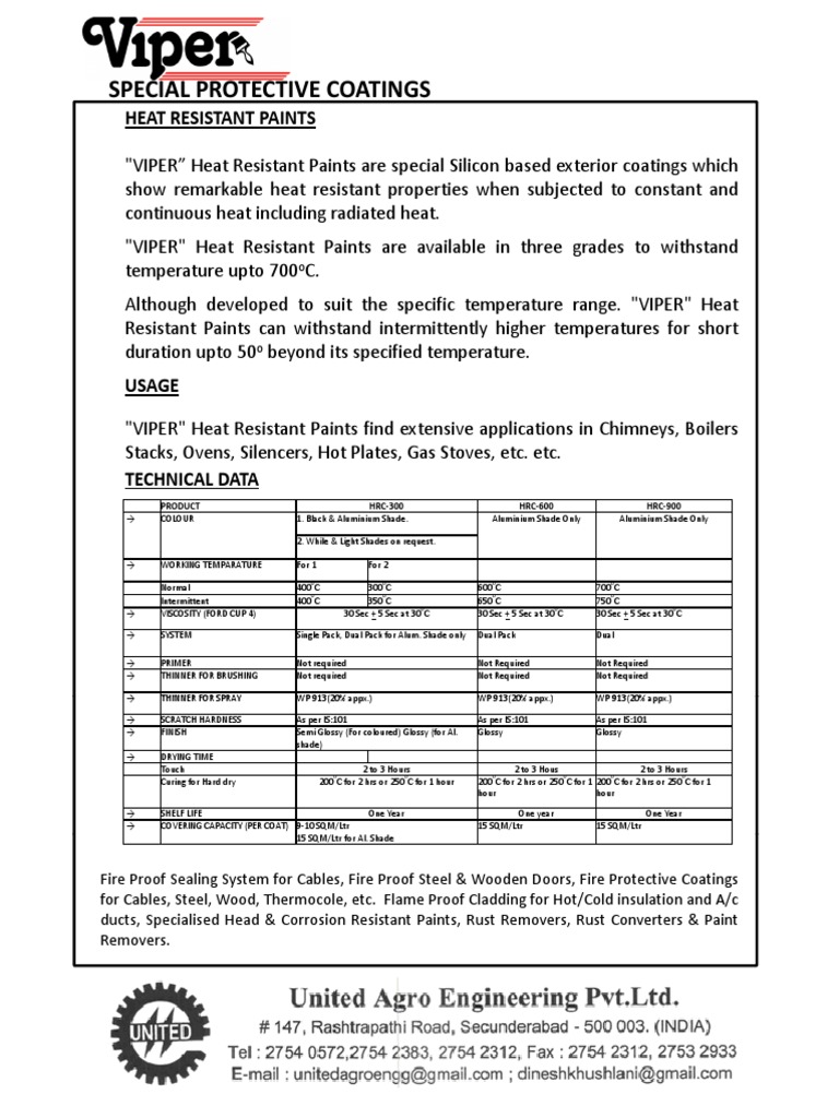Viper Fire Retardant Paint Overview | PDF