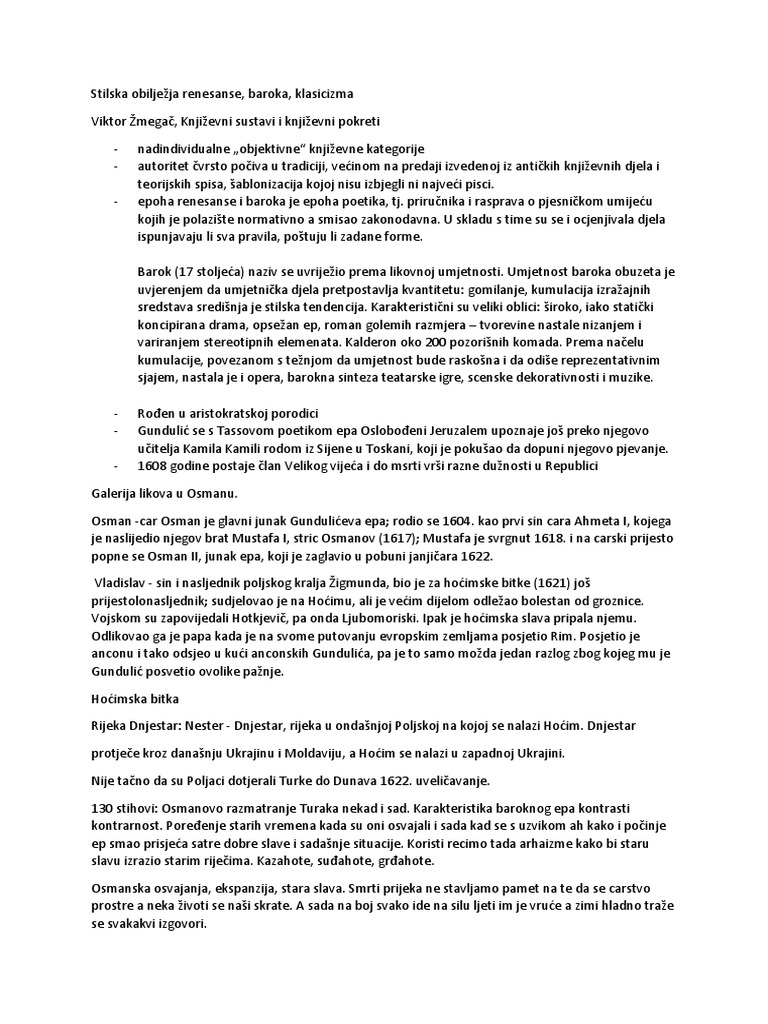 Stilska Obilježja Renesanse | PDF